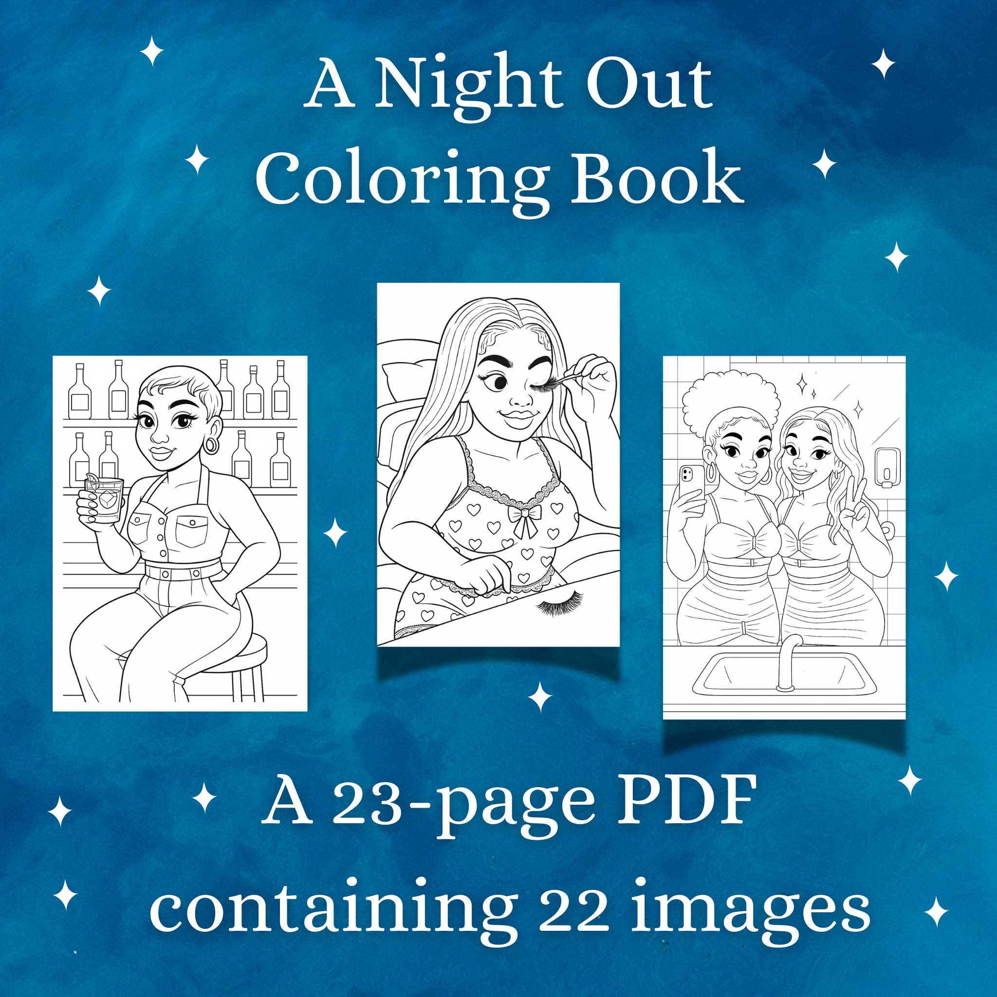 Printable A Night Out Coloring Book – Evolving Color